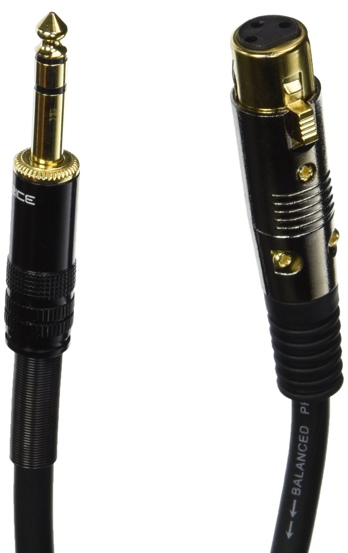 Monoprice 104768 3-Feet Premier Series XLR Female to 1/4-Inch TRS Male 16AWG Cable gold