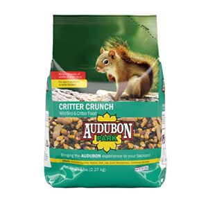 audubon park critter crunch backyard wildlife food, bird and squirrel food for outside feeder, 5-pound bag