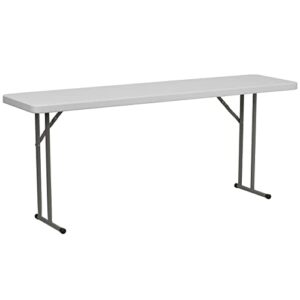 flash furniture elon 6-foot granite white plastic folding training table