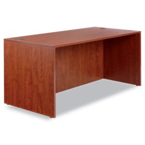 alera valencia series straight front desk shell, 65" x 29.5" x 29.63", medium cherry