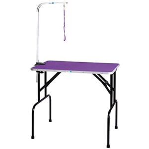 master equipment grooming table w/36in grooming arm, 36x24in purple