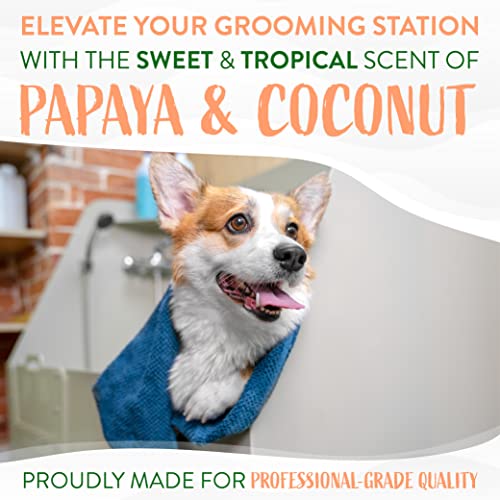 TropiClean 2-in-1 Papaya & Coconut Dog Shampoo and Conditioner | Natural Pet Shampoo Derived from Natural Ingredients | Cat Friendly | Made in the USA | 1 gallon