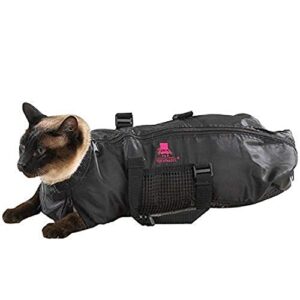 top performance cat grooming bag — durable and versatile bags designed to keep cats safely contained during grooming and/or bathing - medium (pack of 1), black