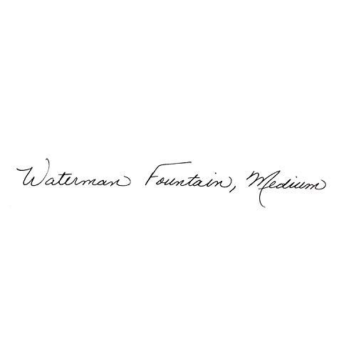 Waterman Perspective Fountain Pen, Gloss Black with 23k Gold Clip, Medium Nib with Blue Ink Cartridge, Gift Box