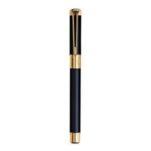 Waterman Perspective Fountain Pen, Gloss Black with 23k Gold Clip, Medium Nib with Blue Ink Cartridge, Gift Box