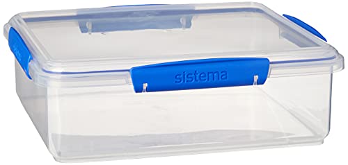 Sistema KLIP IT Utility Collection Bakery Box Food Storage Container, 14.8 Cup, Clear/Blue | BPA Free