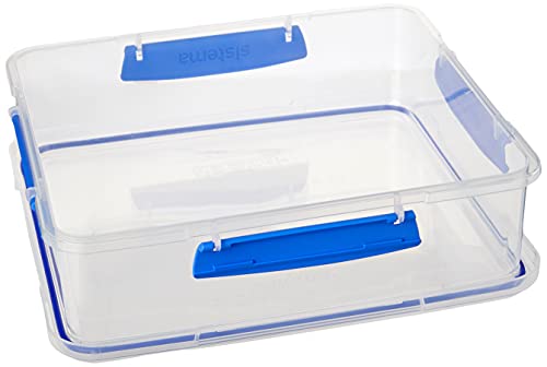 Sistema KLIP IT Utility Collection Bakery Box Food Storage Container, 14.8 Cup, Clear/Blue | BPA Free