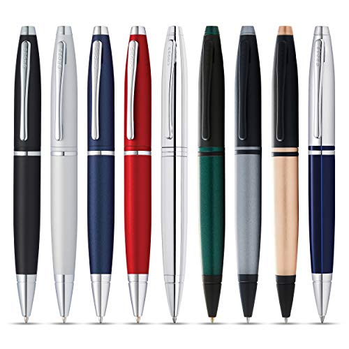 Cross Calais Refillable Ballpoint Pen, Medium Ballpen, Includes Premium Gift Box - Chrome/Blue