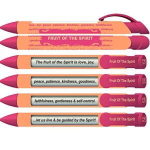 greeting pen "fruit of the spirit" scripture pens, scripture verses with rotating messages, 6 pen set (36049)