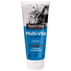 nutri-vet multi-vite multivitamin paw gel for cats - daily vitamin and mineral support - salmon flavor - 3 oz