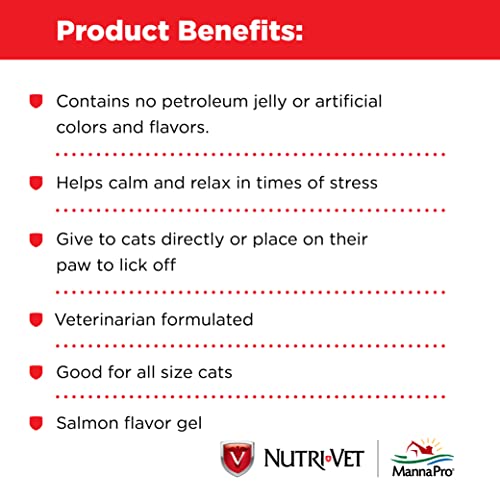 Nutri-Vet Pet-Ease Calming Paw Gel for Cats | Support for Cat Anxiety and Stress | Tasty & Easy to Give | 3 Ounce Tube