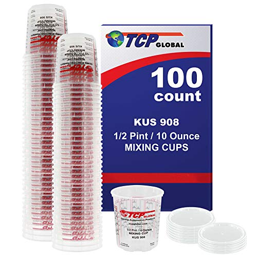 Custom Shop - 10oz Paint Mixing Cups - Full Case of 100 - Calibrated Mixing Ratios on Side of Cup Epoxy Resin