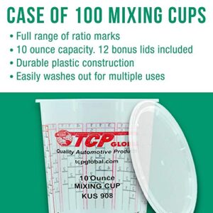 Custom Shop - 10oz Paint Mixing Cups - Full Case of 100 - Calibrated Mixing Ratios on Side of Cup Epoxy Resin