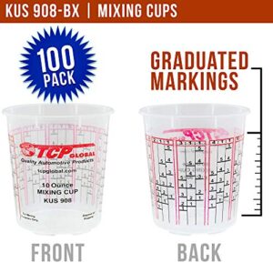 Custom Shop - 10oz Paint Mixing Cups - Full Case of 100 - Calibrated Mixing Ratios on Side of Cup Epoxy Resin