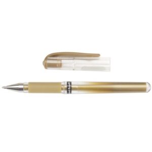 uni-ball san - uniball gel impact pen, 1.0 mm, metallic gold (60767)