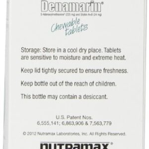 Nutramax Denamarin Liver Health Supplement for Dogs, With S-Adenosylmethionine (SAMe) and Silybin, 30 Chewable Tablets