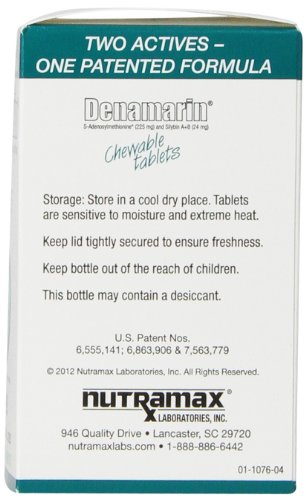 Nutramax Denamarin Liver Health Supplement for Dogs, With S-Adenosylmethionine (SAMe) and Silybin, 30 Chewable Tablets