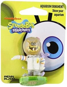 penn-plax officially licensed spongebob squarepants aquarium ornament – sandy (mini/small size) – perfect for freshwater and saltwater tanks