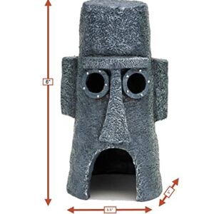 Penn-Plax Spongebob Squarepants Officially Licensed Aquarium Ornament – Squidward’s Easter Island Home – Medium