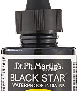 Dr. Ph. Martin's Black Star India (Hi-Carb) Ink Bottle