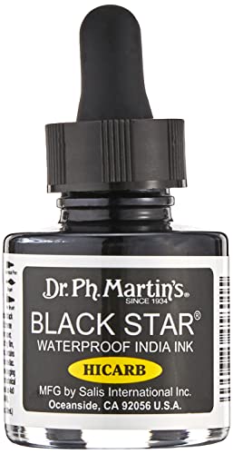 Dr. Ph. Martin's Black Star India (Hi-Carb) Ink Bottle