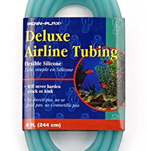 Penn-Plax Deluxe Airline Tubing for Aquariums – Made of Durable Silicone – Safe for Freshwater and Saltwater Fish Tanks – 8 Feet