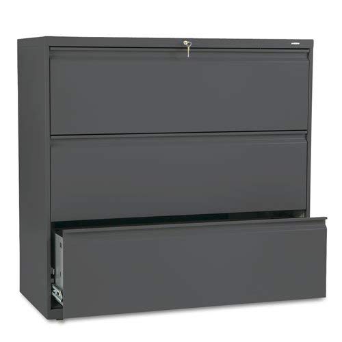 HON 893LS 800 Series 42 by 19-1/4-Inch 3-Drawer Lateral File, Charcoal