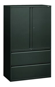 hon 895lss 800 series 42-inch storage cabinet with 2-drawer lateral file, charcoal