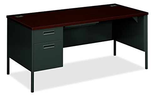 HON 66 by 30 by 29-1/2-Inch Metro Classic Right Pedestal L-Workstation Desk, Gray Pattern