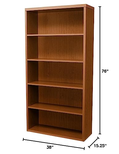 HON Valido 11500 Series Bookcase, 5 Shelves, 36 W by 13-1/8 D by 71 H, Bourbon Cherry