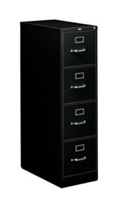 hon 4-drawer letter file - full-suspension filing cabinet, 26-1/2-inch black (310 series - model 314pp)