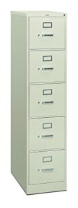 hon 310 series vertical file, 5 letter-size file drawers, light gray, 15" x 26.5" x 60"