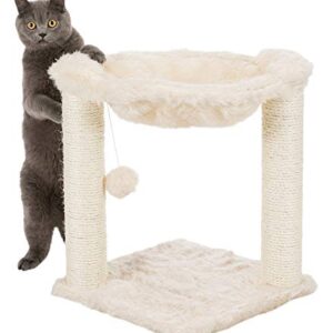 TRIXIE Baza Scratching Post with Hammock | 16" Base, Cream, Small