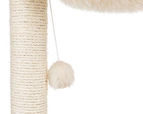 TRIXIE Baza Scratching Post with Hammock | 16" Base, Cream, Small