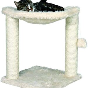 TRIXIE Baza Scratching Post with Hammock | 16" Base, Cream, Small