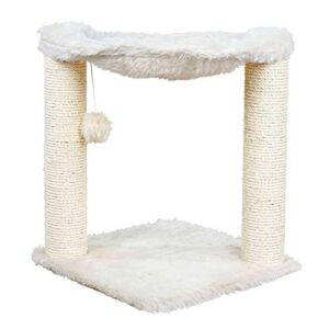 TRIXIE Baza Scratching Post with Hammock | 16" Base, Cream, Small