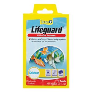 tetra lifeguard all-in-one treatment for aquariums, 12-count,yellow