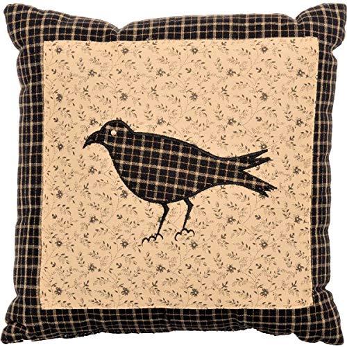 VHC Brands Kettle Grove 10 x 10 Crow Country Primitive Throw Pillow, Set of 1