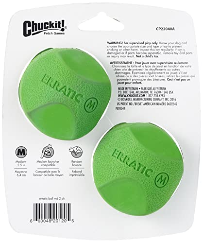 ChuckIt! Erratic Ball Dog Toy, Medium (2 Pack)