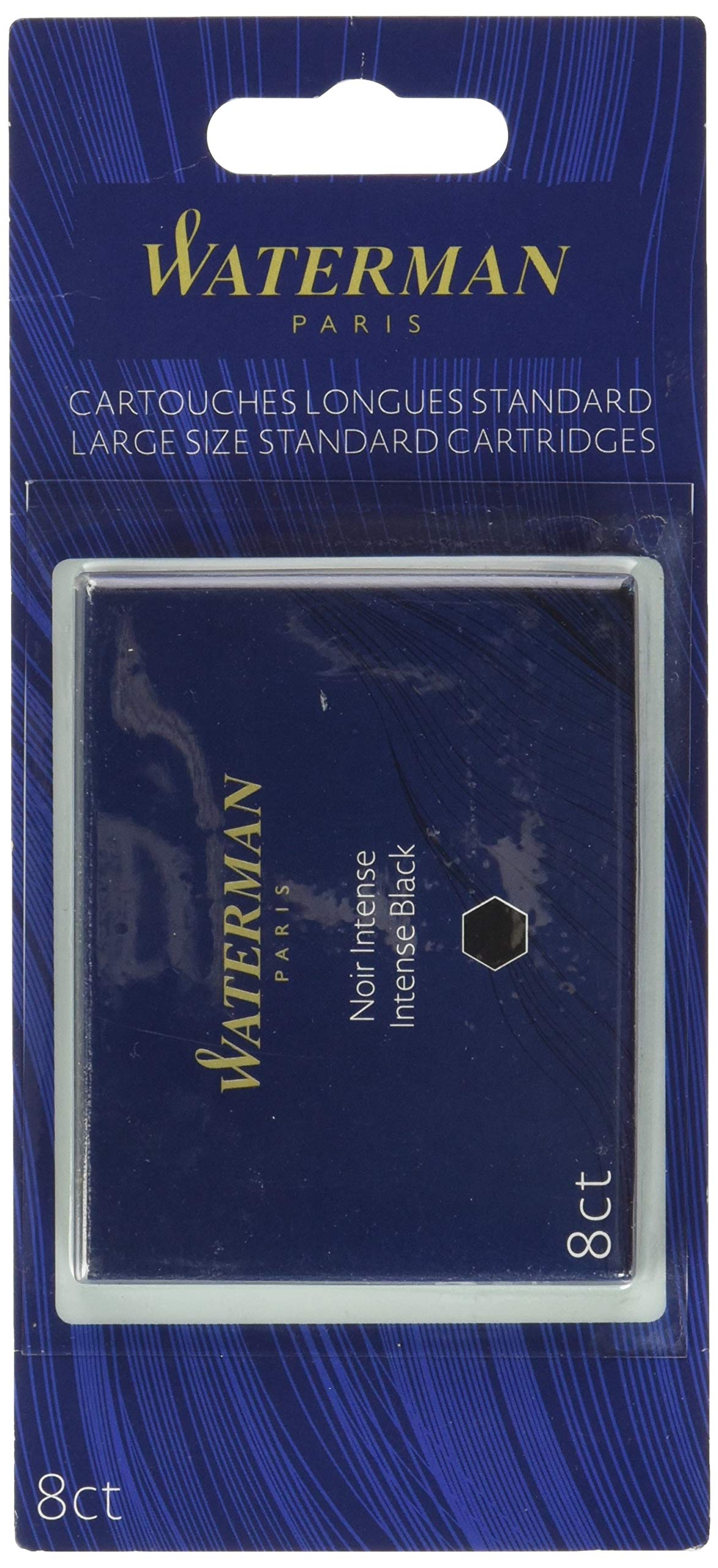 Waterman Fountain Pen Cartridges, Black, 8-Pack (52021W)