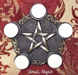 pentacle altar tile with 5 pentacle corners