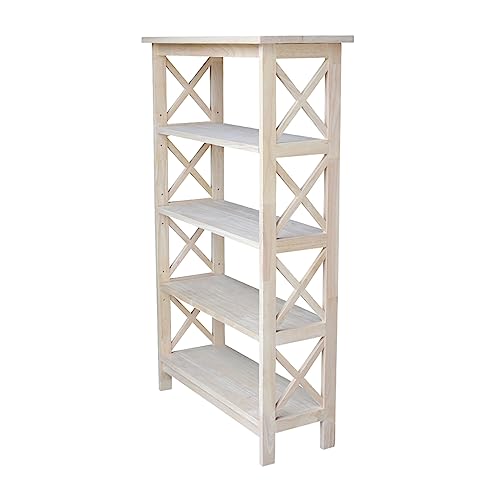 International Concepts 4-Tier X-Sided Bookcase, Unfinished