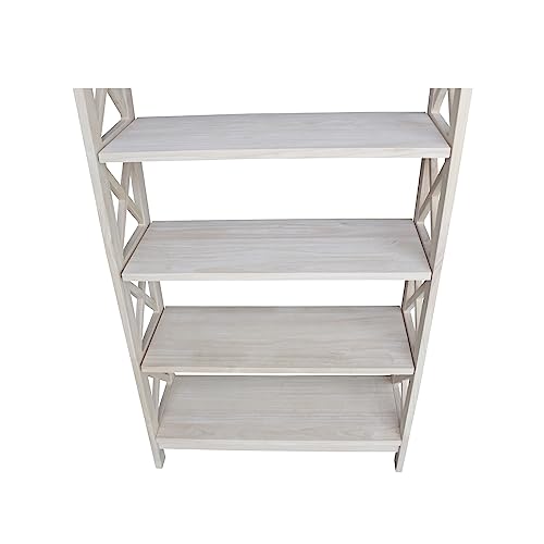 International Concepts 4-Tier X-Sided Bookcase, Unfinished