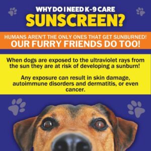 Epi-Pet K-9 Care Sunscreen, Paws to Tail Protection, Prevents Sunburns on Dogs and Horses, Sun Protector Spray, SPF 30+, Non-Greasy/Oily Solution – 3.5 oz