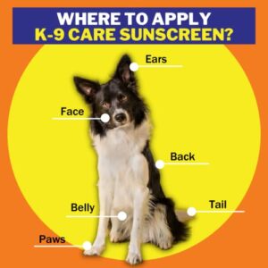 Epi-Pet K-9 Care Sunscreen, Paws to Tail Protection, Prevents Sunburns on Dogs and Horses, Sun Protector Spray, SPF 30+, Non-Greasy/Oily Solution – 3.5 oz