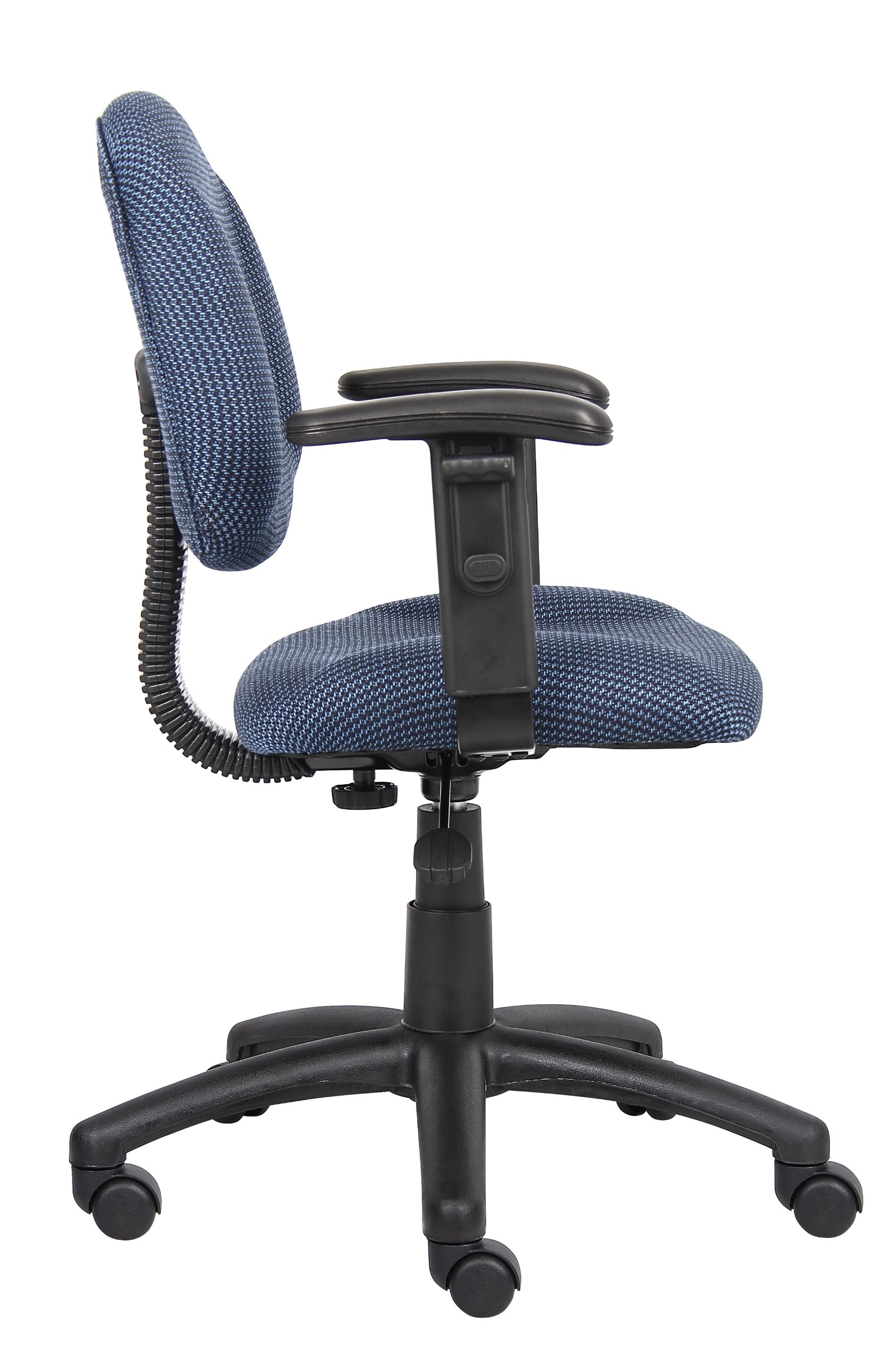 Boss Office Products Perfect Posture Delux Fabric Task Chair with Adjustable Arms in Blue