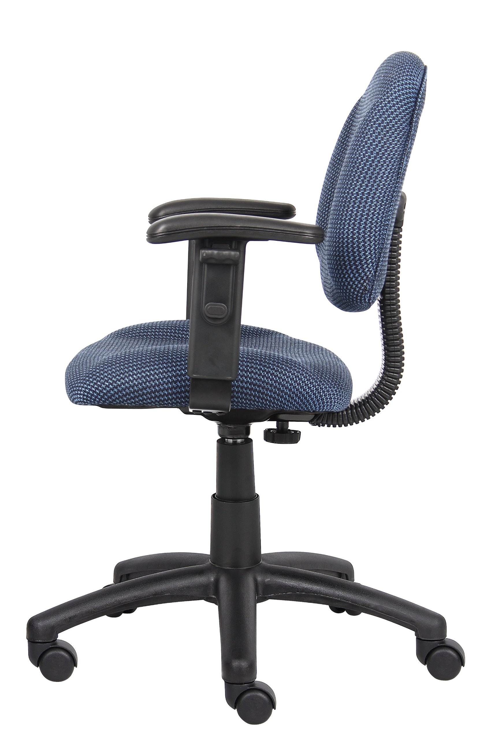 Boss Office Products Perfect Posture Delux Fabric Task Chair with Adjustable Arms in Blue