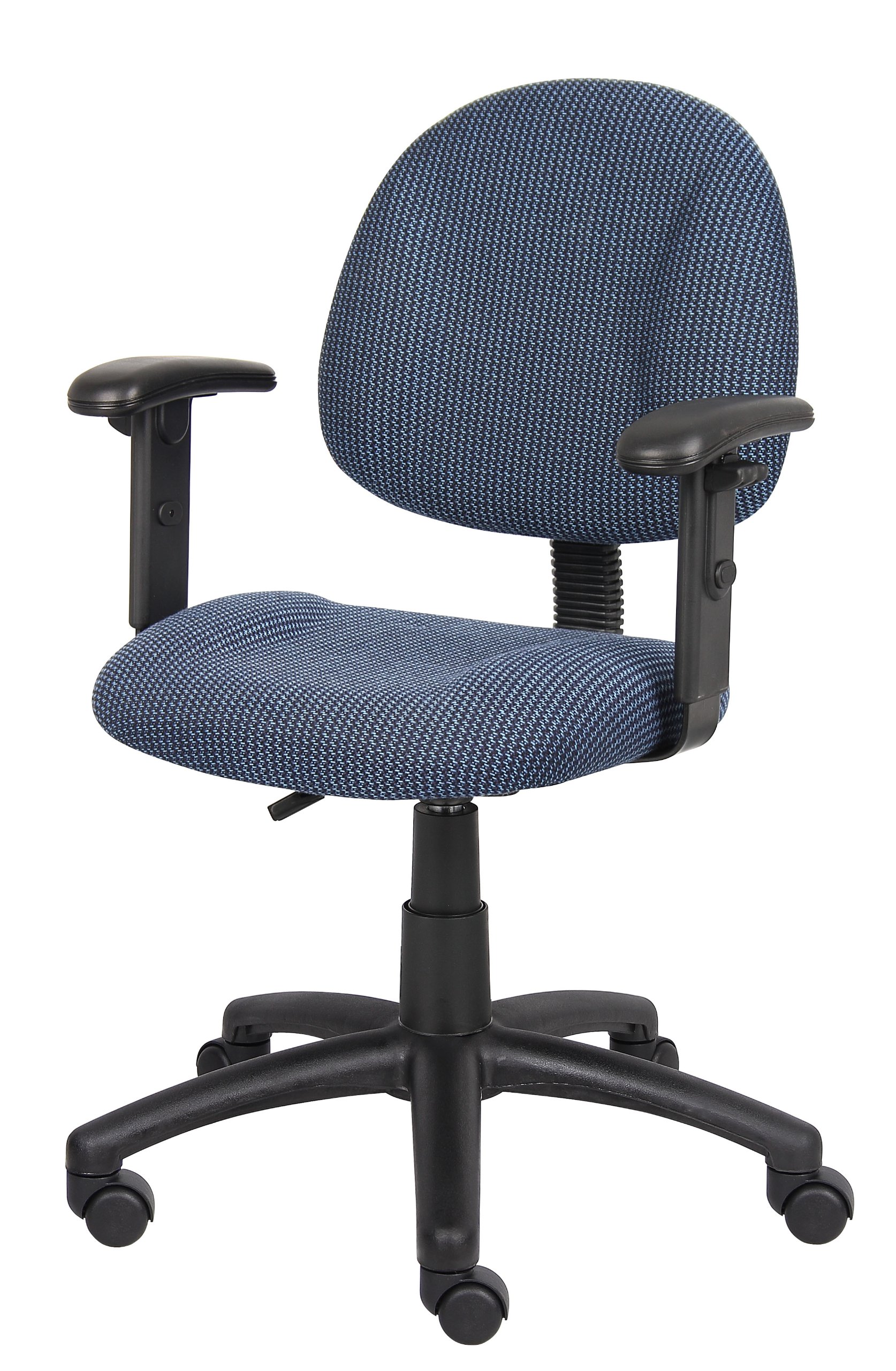 Boss Office Products Perfect Posture Delux Fabric Task Chair with Adjustable Arms in Blue