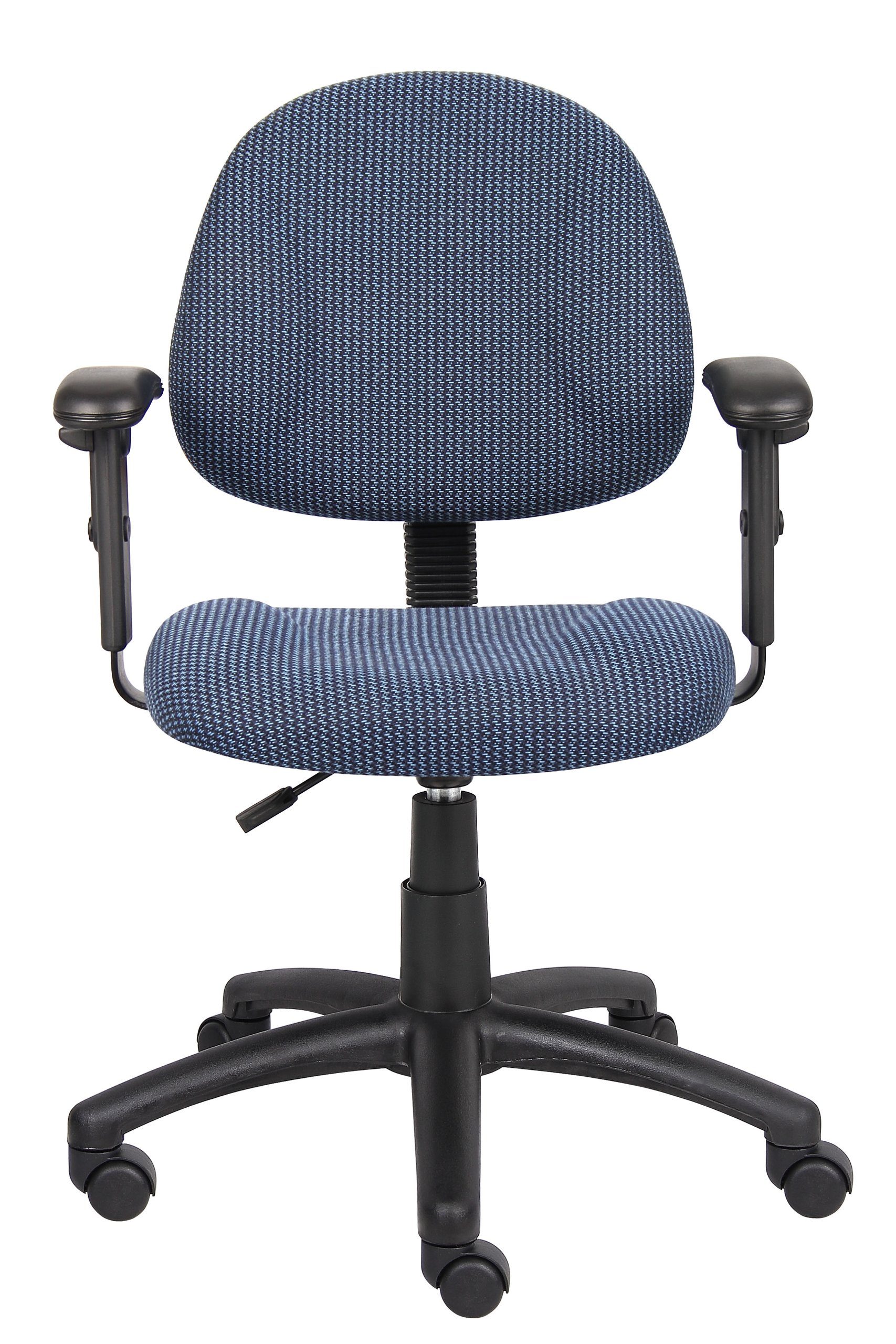 Boss Office Products Perfect Posture Delux Fabric Task Chair with Adjustable Arms in Blue