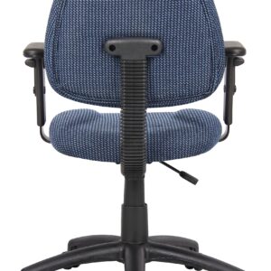 Boss Office Products Perfect Posture Delux Fabric Task Chair with Adjustable Arms in Blue